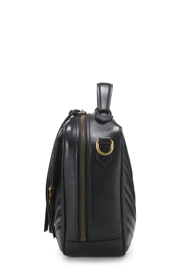 Gucci Leather Gg Marmont Top Handle Shoulder Bag