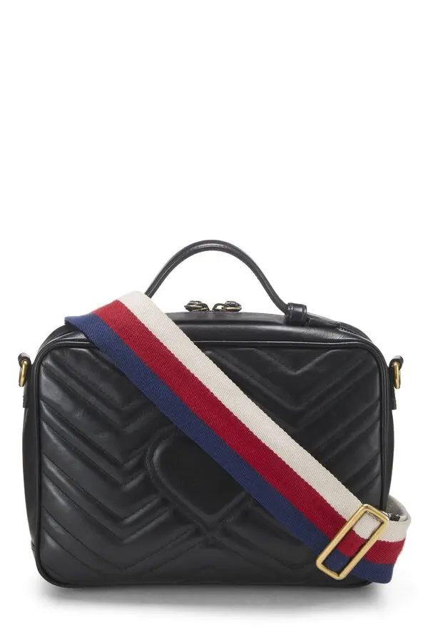 Gucci Leather Gg Marmont Top Handle Shoulder Bag