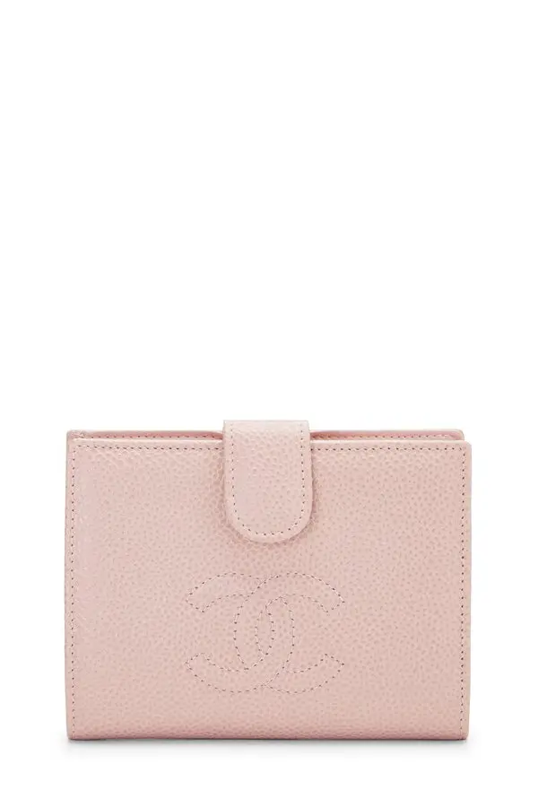Chanel Caviar Timeless 'cc' Compact Wallet - Pink