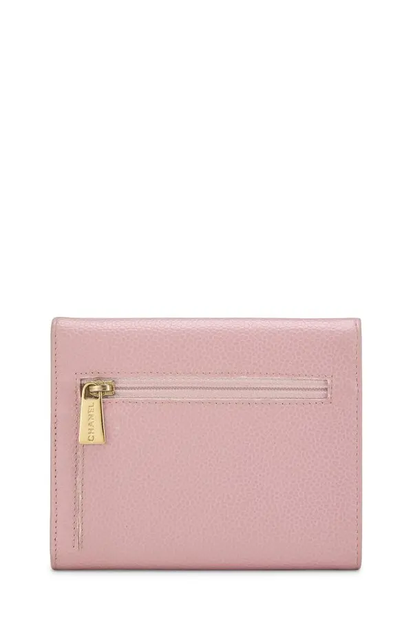 Chanel Caviar Timeless 'cc' Compact Wallet - Pink