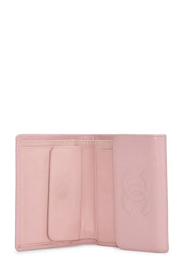 Chanel Caviar Timeless 'cc' Compact Wallet - Pink