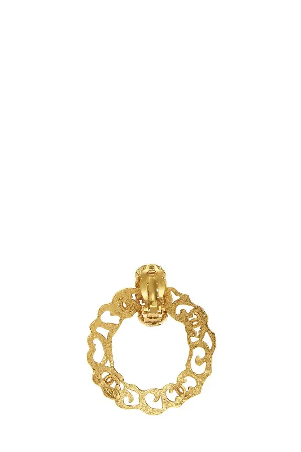 Chanel Cc' Cutout Hoop Earrings