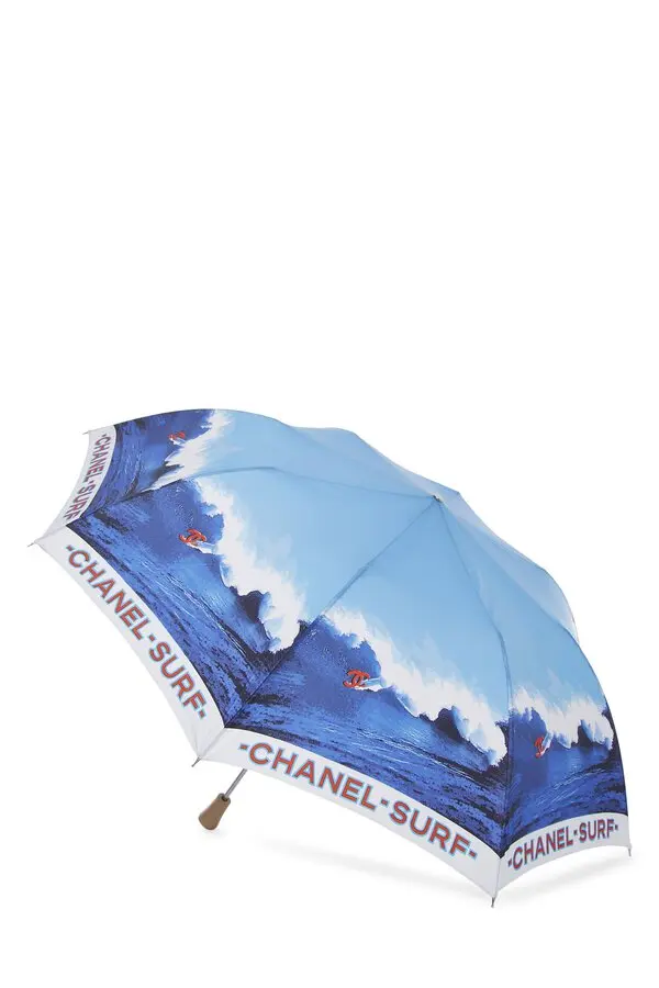 Chanel Blue Nylon Surf Line Umbrella