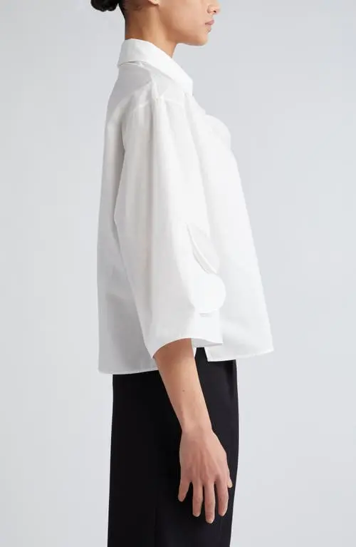 Akris 3d Appliqué Cotton Gabardine Half-zip Top