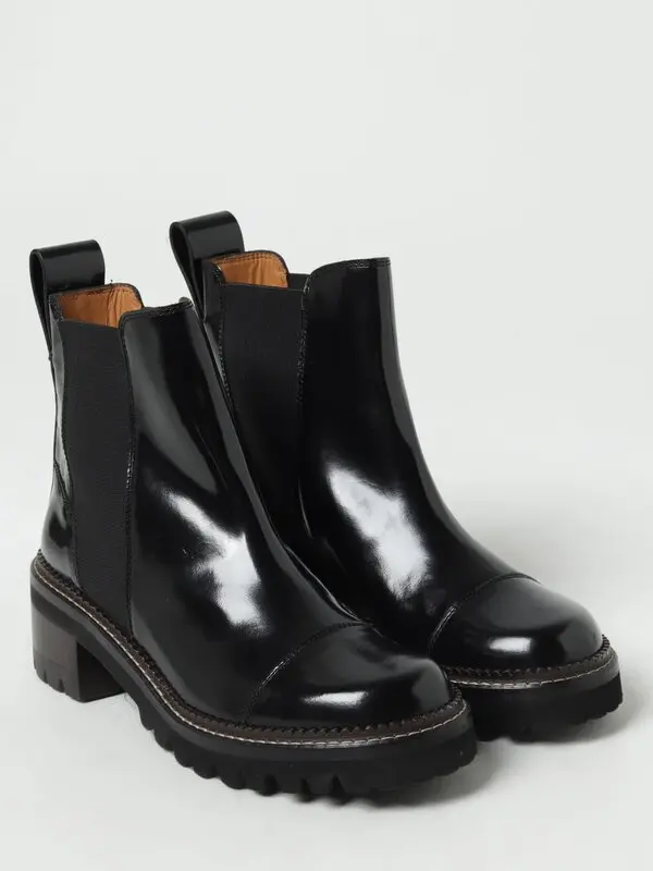 See By Chloé Mallory Brushed Leather Ankle Boots