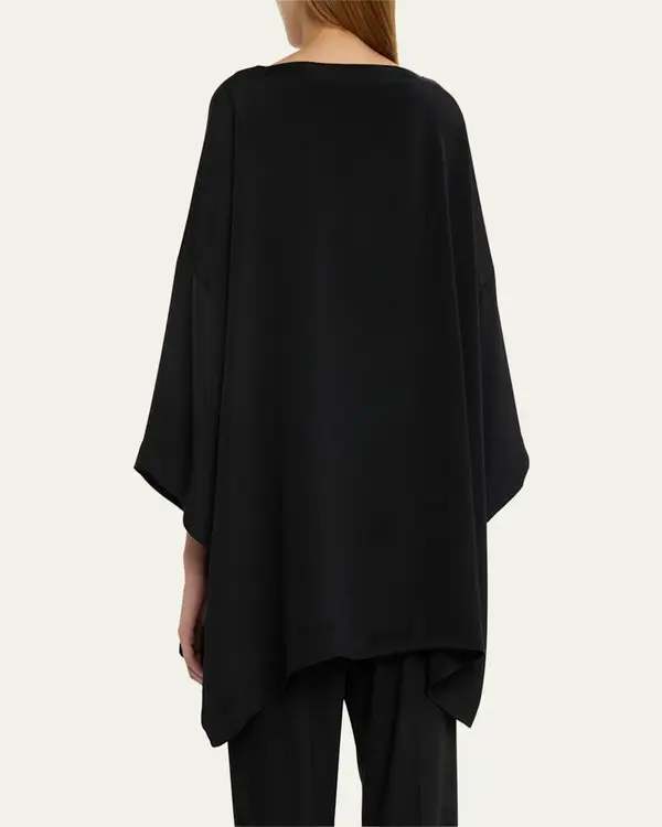 Eskandar Three-quarter Sleeve Tunic Top - Black