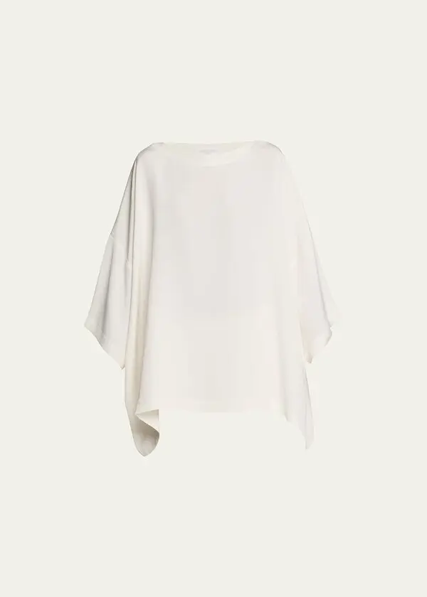 Eskandar Three-quarter Sleeve Tunic Top - Black