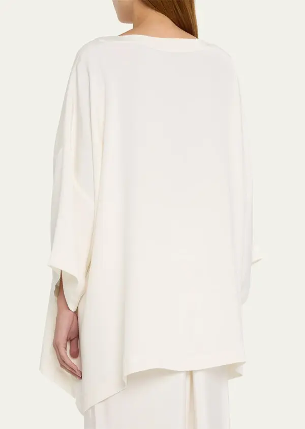 Eskandar Three-quarter Sleeve Tunic Top - Black