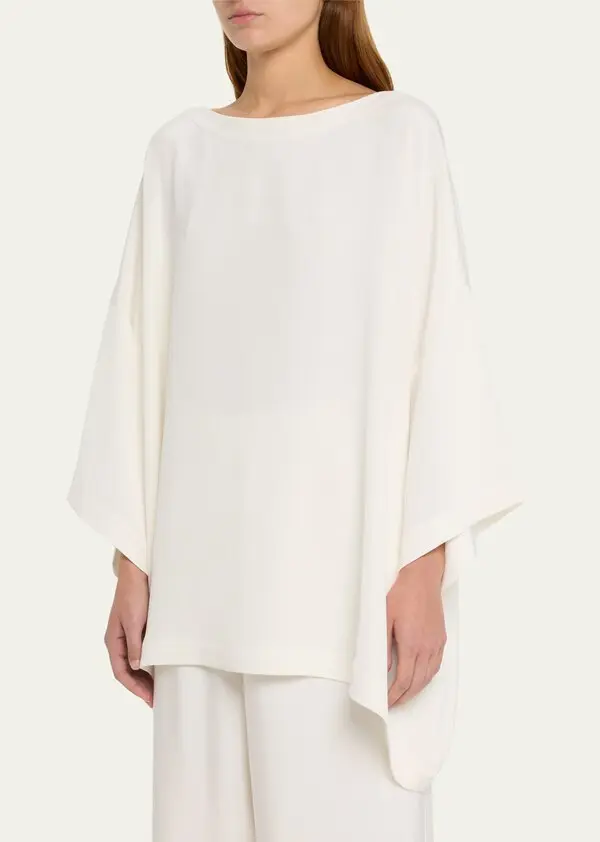 Eskandar Three-quarter Sleeve Tunic Top - Black