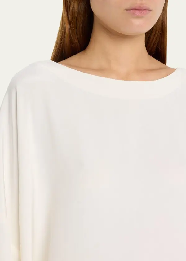 Eskandar Three-quarter Sleeve Tunic Top - Black