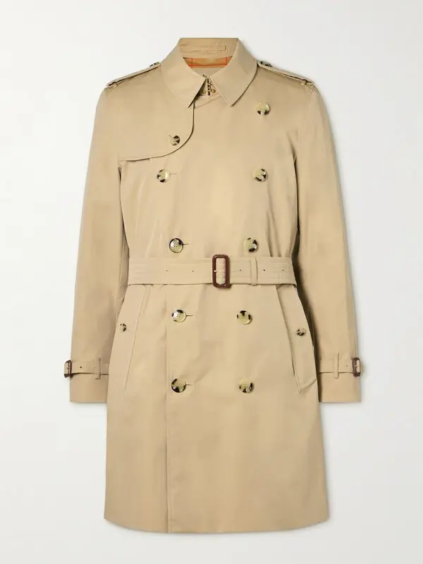 Burberry Kensington Belted Cotton-gabardine Trench Coat - Neutrals