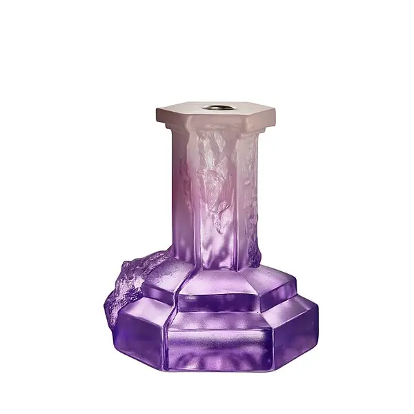 KOSTA BODA Rocky Baroque Candlestick, Large - Lilac