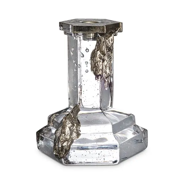 KOSTA BODA Rocky Baroque Candlestick, Large - Metallic