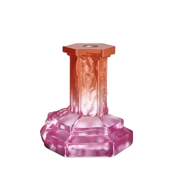 KOSTA BODA Rocky Baroque Candlestick, Large - Rose