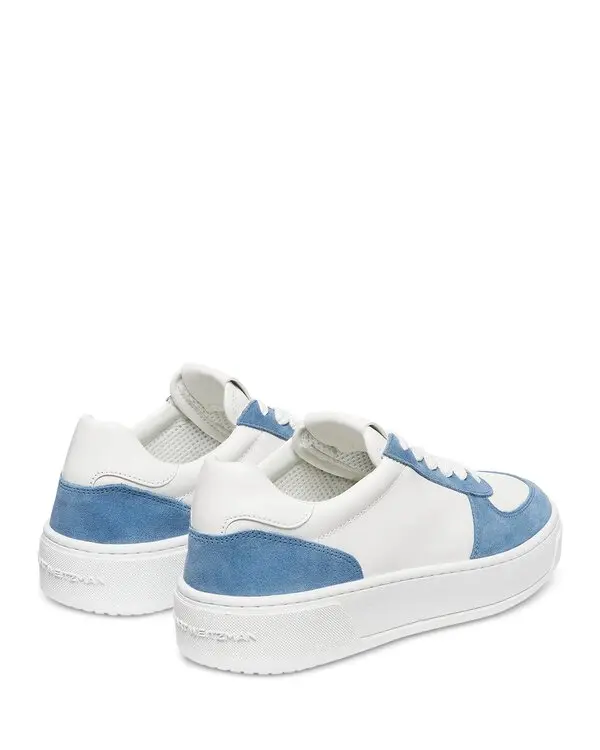 STUART WEITZMAN Courtside Lace Up Sneakers - White/blue