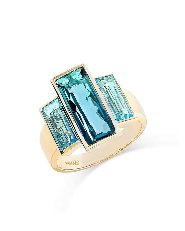 Bloomingdale'S London And Swiss Blue Topaz Ring - Blue/gold