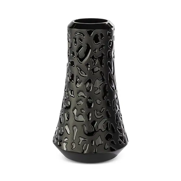 Lalique Panther Crystal Vase - Black