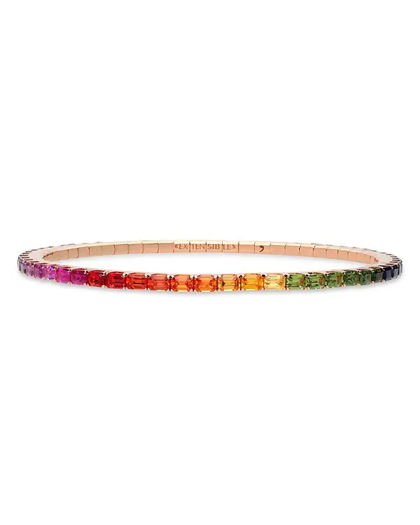EXTENSIBLE Rainbow Sapphire Tennis Bracelet - Multi