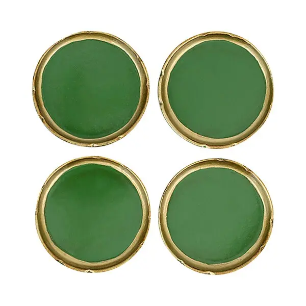 VIETRI Florentine Wooden Accessories Coasters, Set Of 4 - Green