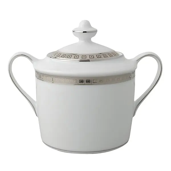Bernardaud Athena Lidded Sugar Bowl - Platinum