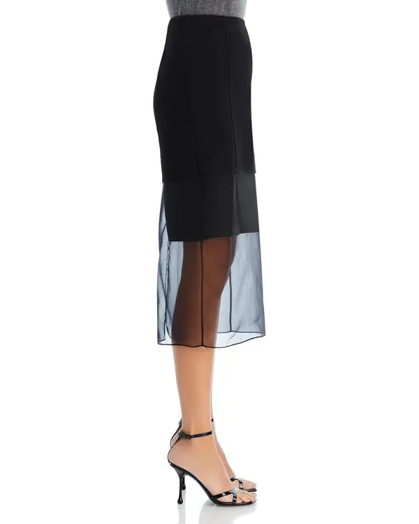 JASON WU Jersey Mesh Layer Midi Skirt