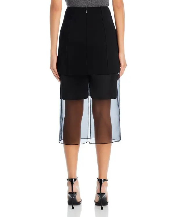 JASON WU Jersey Mesh Layer Midi Skirt