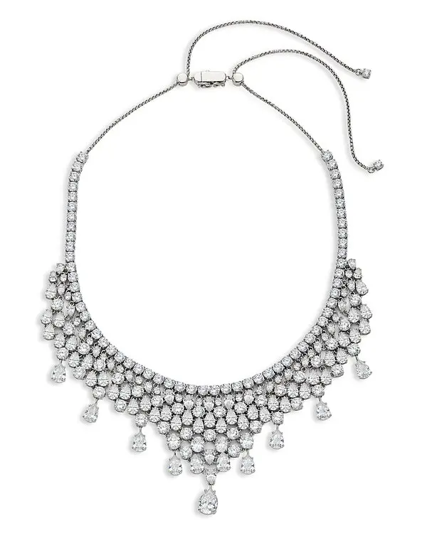 Nadri Glam Collar Necklace - Silver
