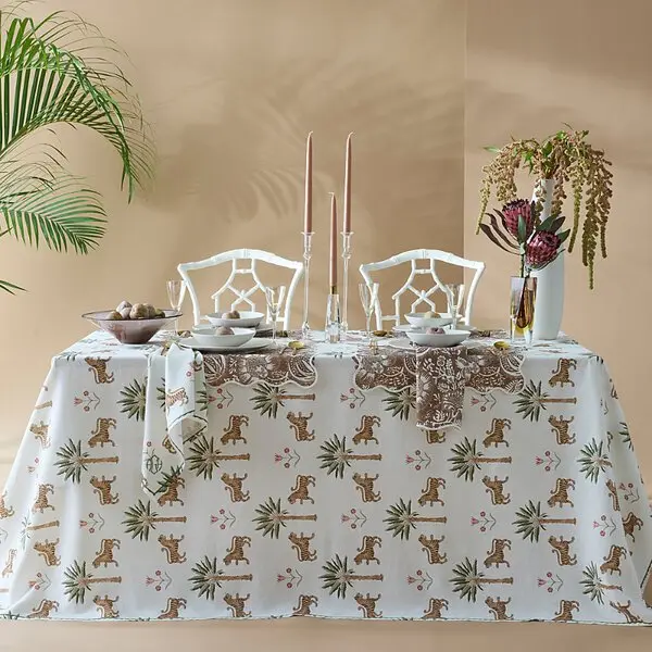 MATOUK Tiger Palm Runner Tablecloth, 16 X 108 - Tigereye