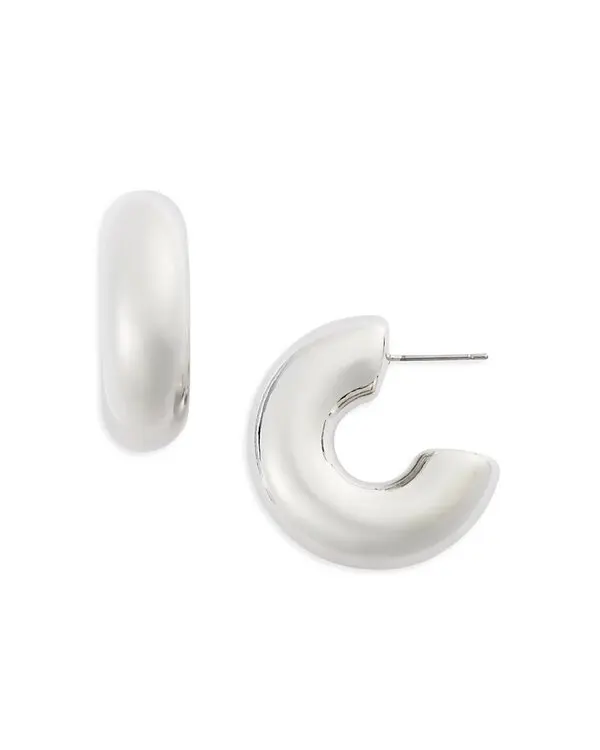 KENNETH JAY LANE Small C Hoop Earrings - Silver