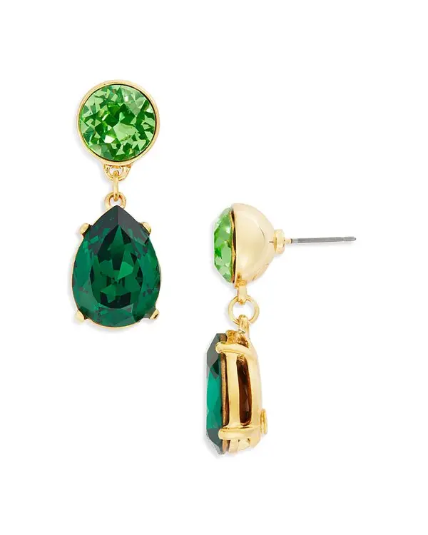 KENNETH JAY LANE Imitation Pearl & Stone Drop Earrings - Green