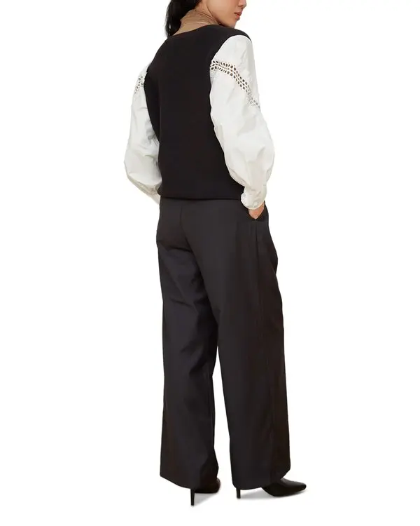 JOVONNA LONDON Contrast Eyelet Sleeve Sweater