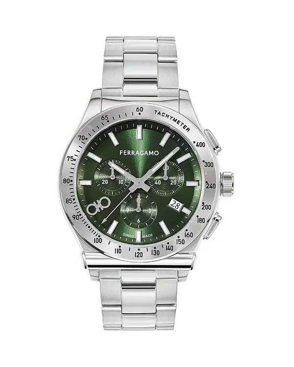 FERRAGAMO 1927 Chrono Chronograph, 42mm - Green/silver
