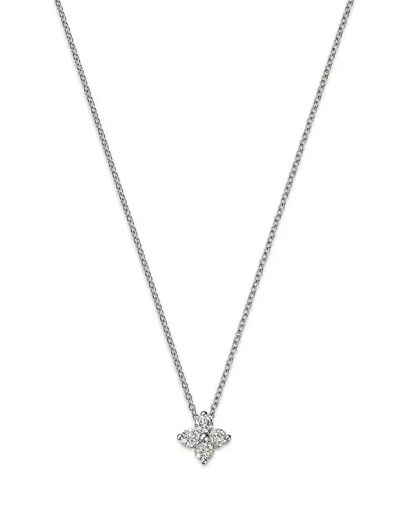 Bloomingdale'S Diamond Flower Pendant Necklace - White