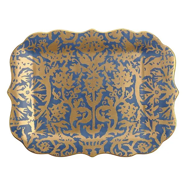 L'Objet Fortuny Pergolesi Rectangular Platter, Large - Blue