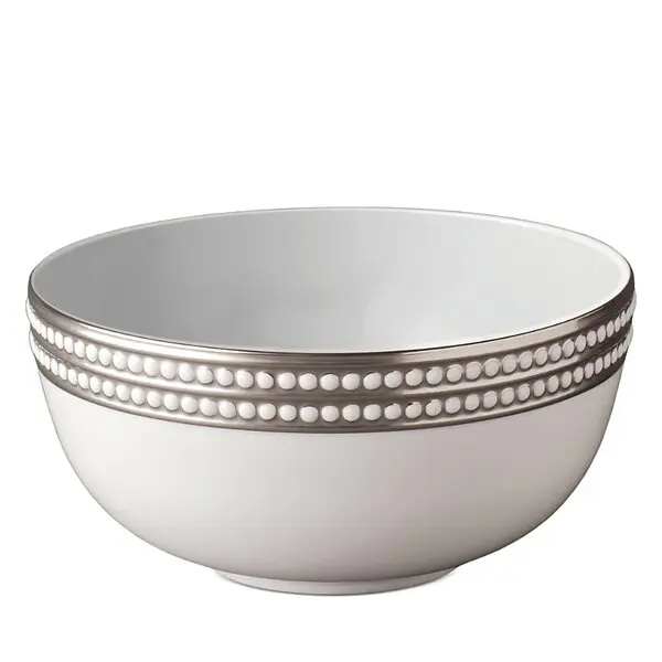 L'Objet Perlee Platinum 9 Round Serving Bowl - Silver