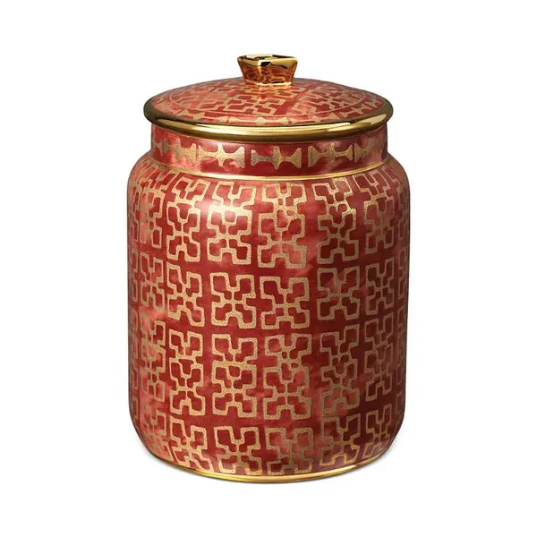 L'Objet Fortuny Ashanti Canister, Small - Red