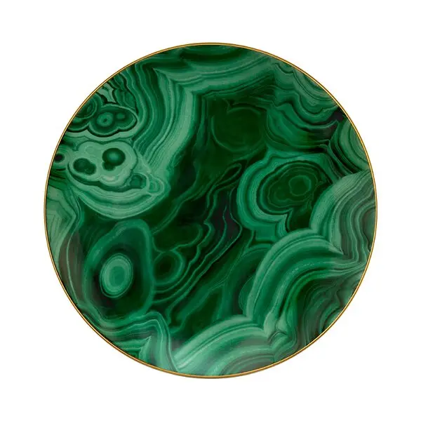 L'Objet Malachite Dessert Plate, Set Of 4 - Green