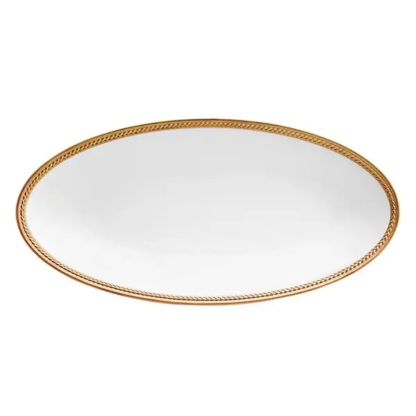 L'Objet Soie Tresse Oval Platter, Small - Gold