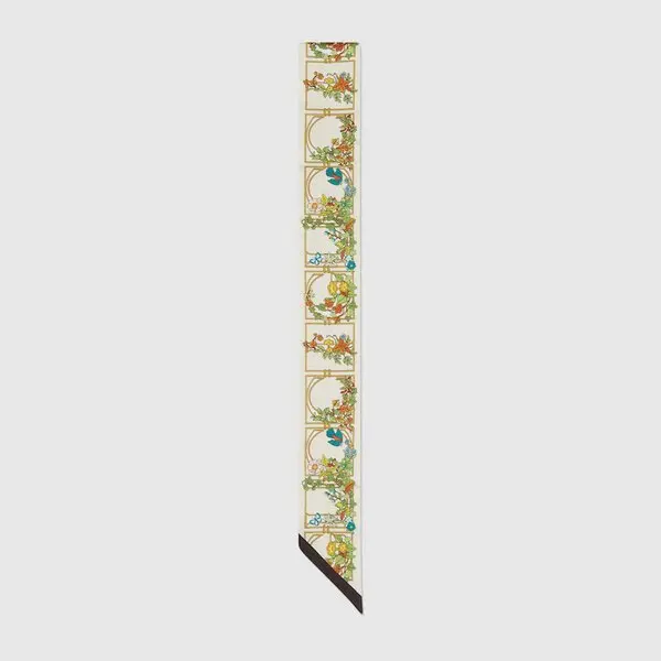Gucci Printed Silk Ribbon Silk - White
