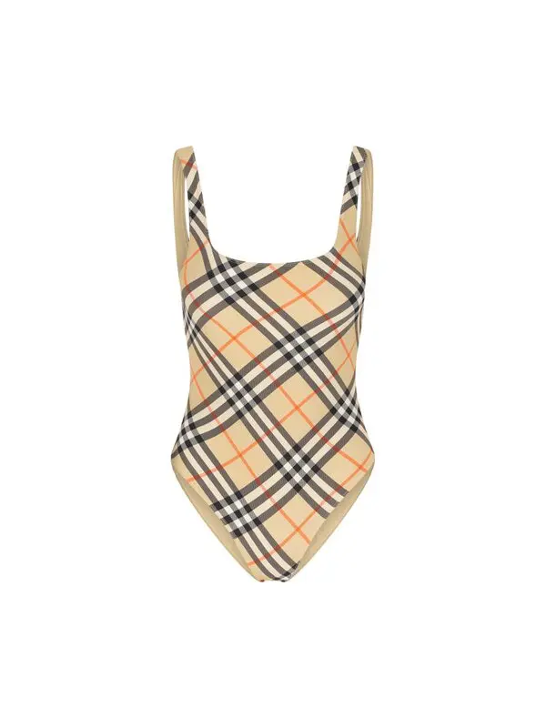 Burberry Check Stretch Swimsuit - Sand Ip Check