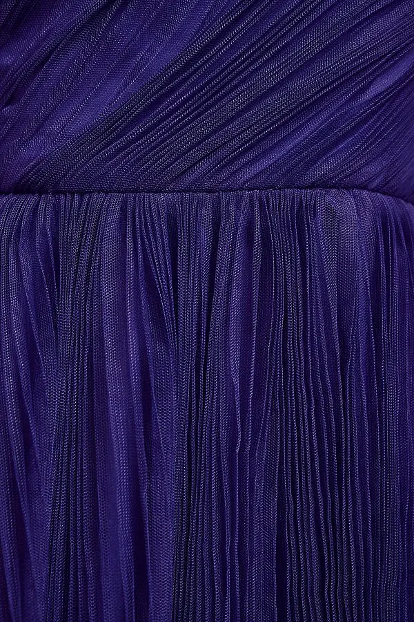hutch xala one-shoulder tiered pleated tulle maxi dress Hutch