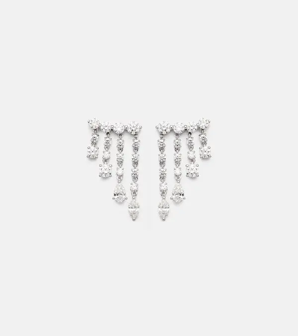 ANITA KO Rain Small 18kt White Gold Drop Earrings With Diamonds - Silver