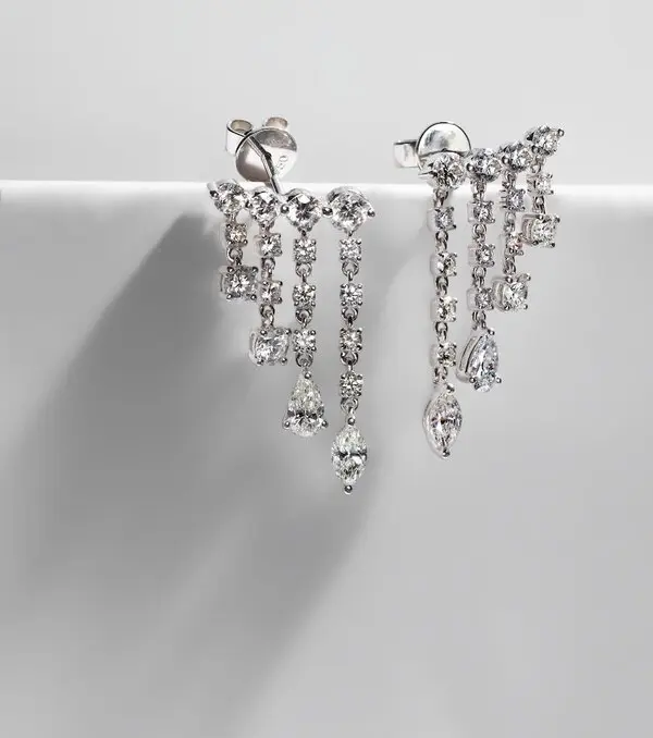 ANITA KO Rain Small 18kt White Gold Drop Earrings