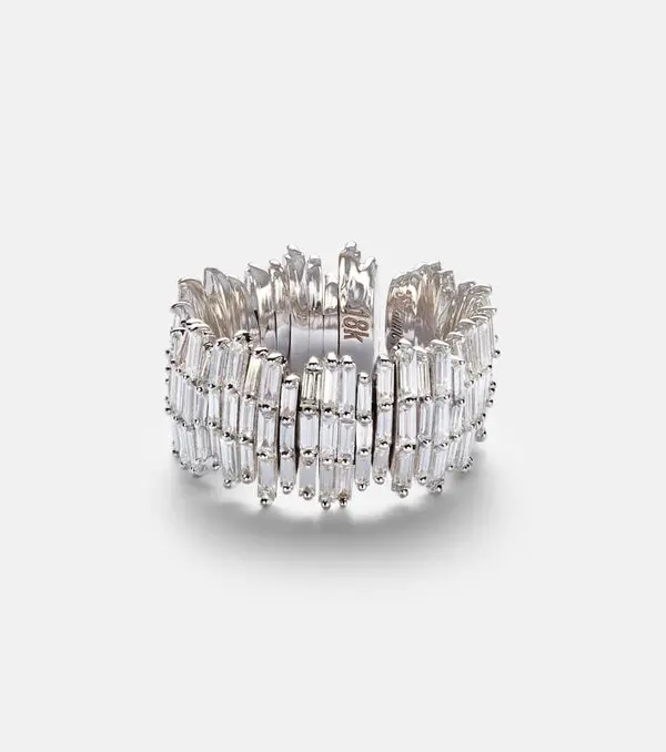 SUZANNE KALAN 18kt White Diamond Ring - Gold