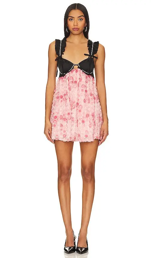 for love and lemons pink dress Lala Mini As sweet as a scoop of strawberry ice cream—this soft pink slip serves up romantic For Love & Lemons Gwenyth