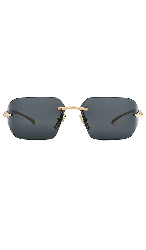 Prada Metallic Rectangle Sunglasses - Satin Yellow Gold