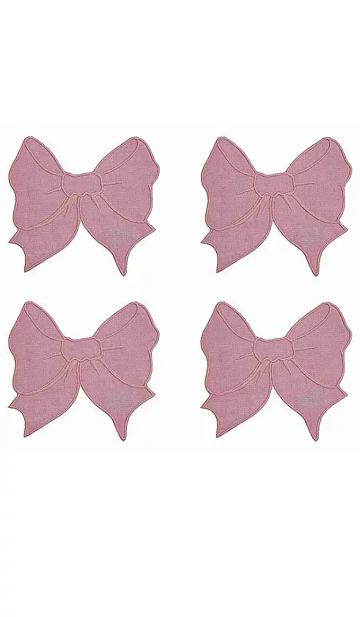 CHEFANIE Bow Cocktail Napkins Set Of 4 In Pink - N,a