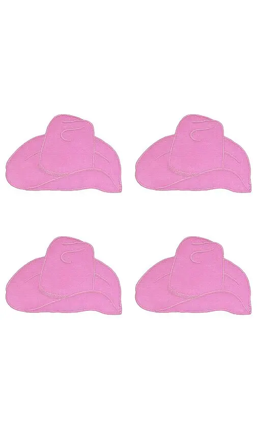 CHEFANIE Pink Cowboy Hat Cocktail Napkins Set Of 4 In Pink - N,a