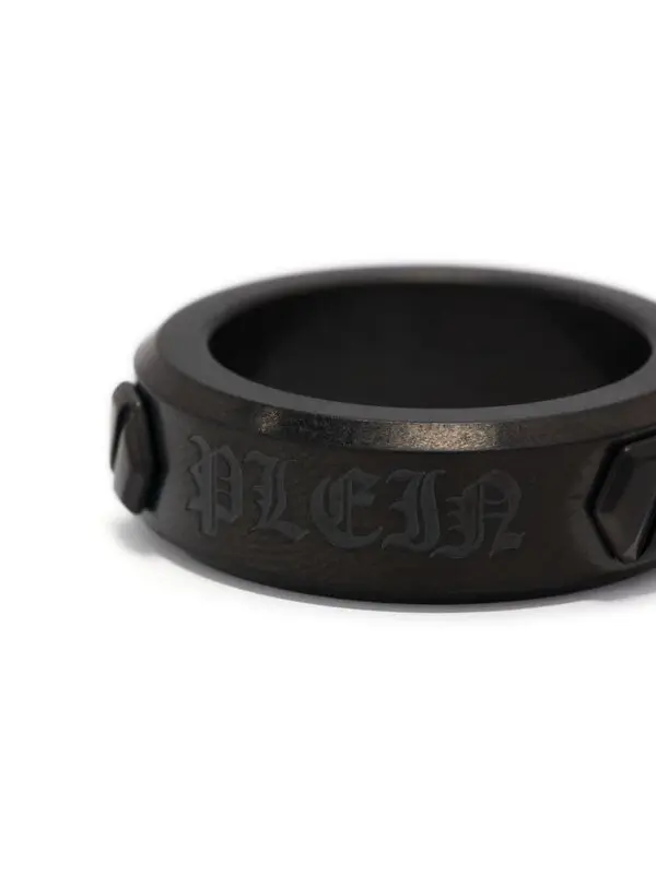 Philipp Plein Hexagon Engraved Logo Ring
