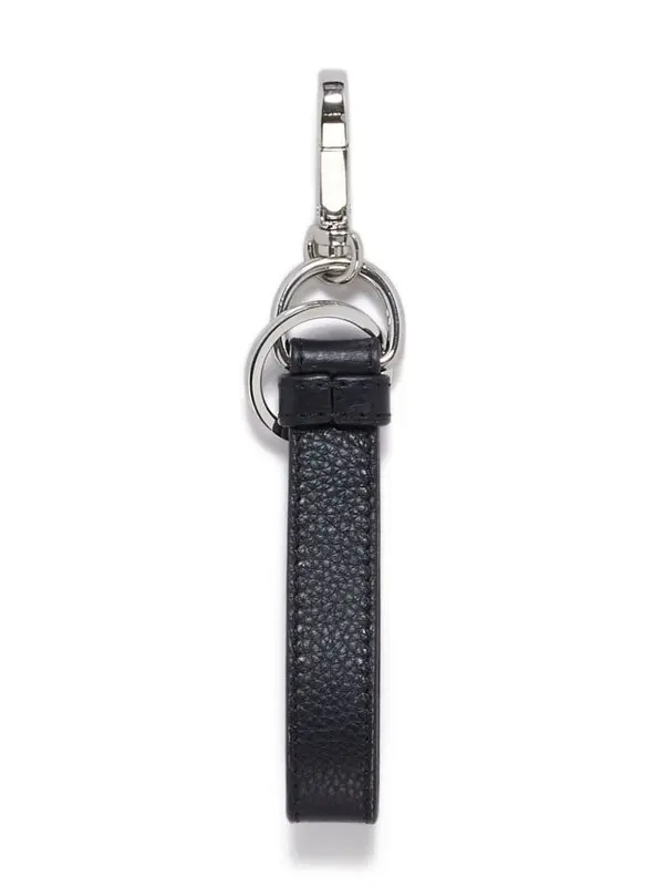 Marni Logo-embroidered Leather Keyring - Black